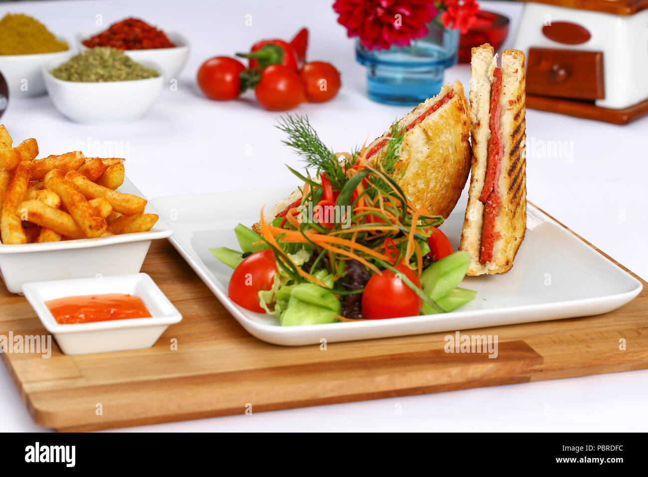 Fresh toasted panini sandwich Stock Photo - Alamy