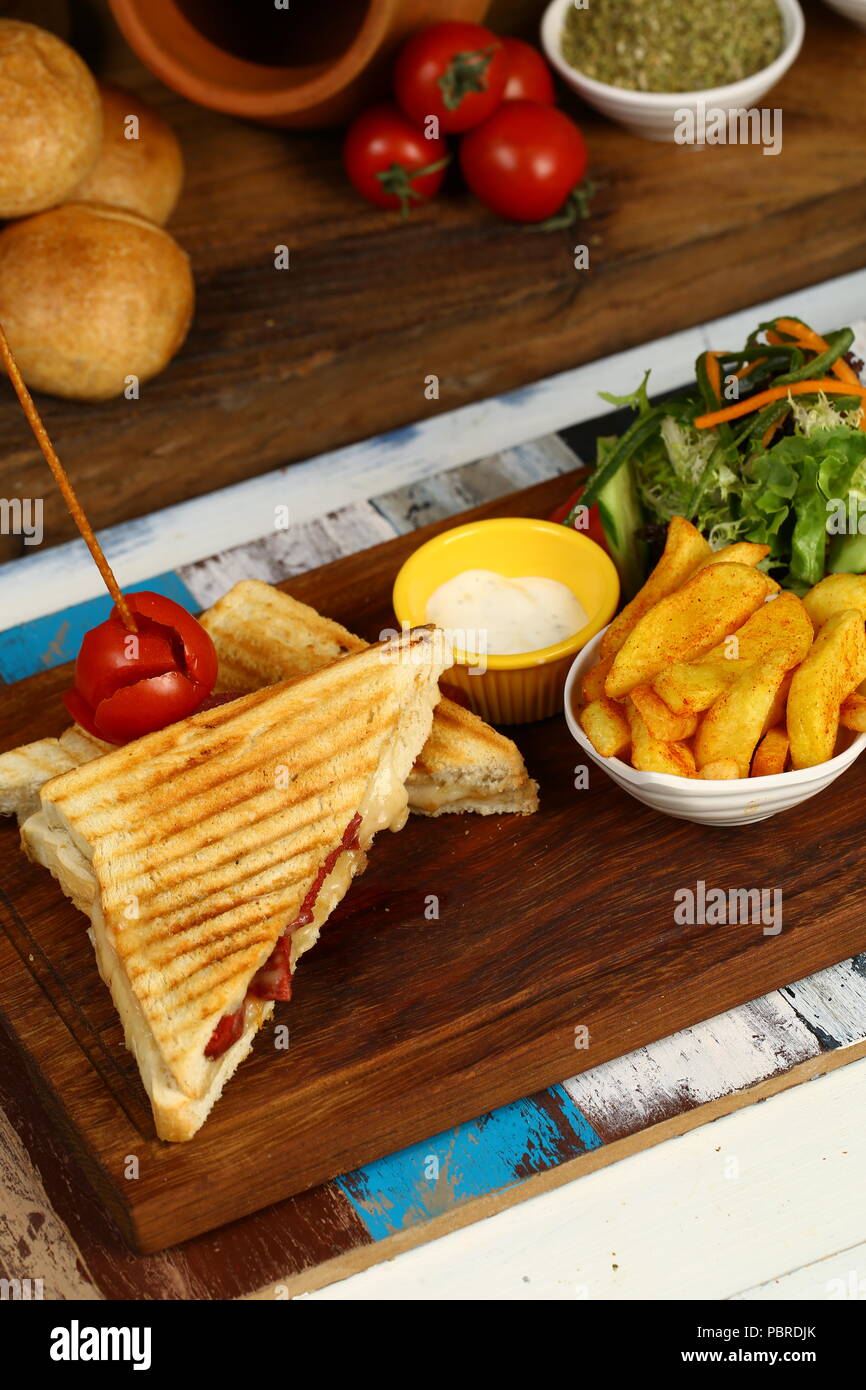 Fresh toasted panini sandwich Stock Photo - Alamy