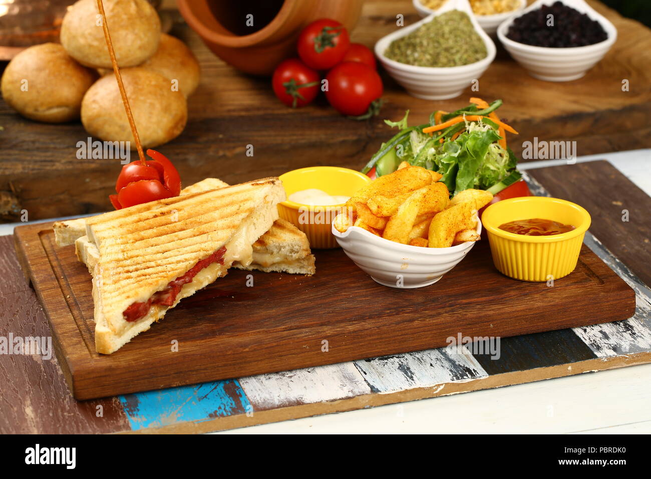 Fresh toasted panini sandwich Stock Photo - Alamy