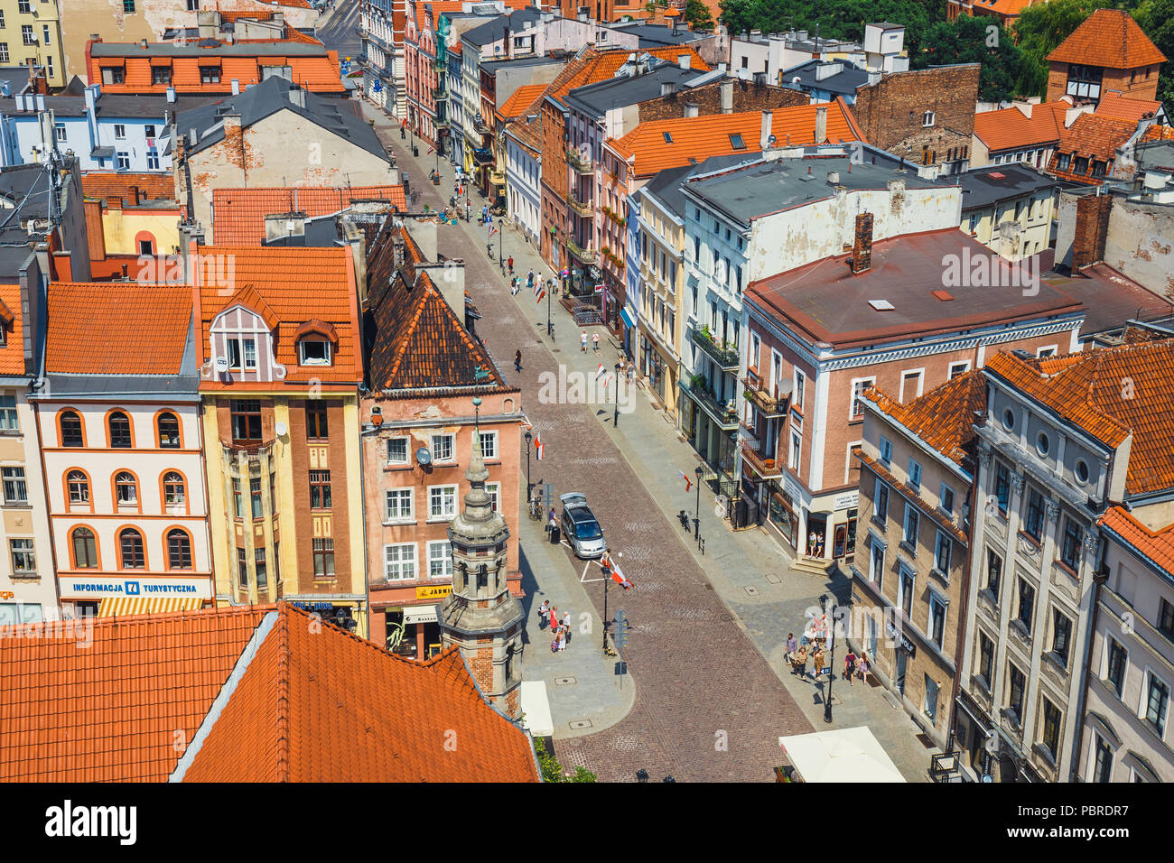 Torun, Poland - June 01, 2018: Aerial view of historical buildings and ...