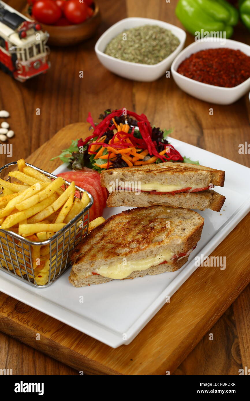 Fresh toasted panini sandwich Stock Photo - Alamy