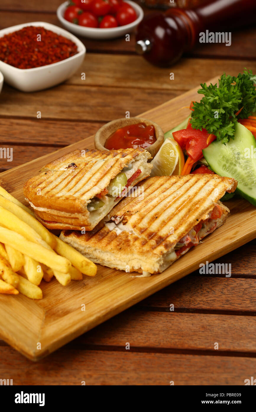 Fresh toasted panini sandwich Stock Photo - Alamy