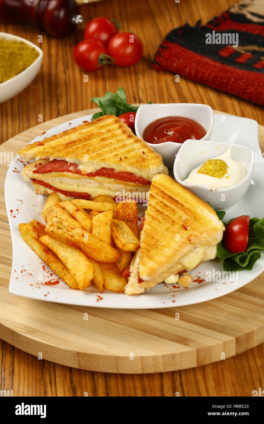 Fresh toasted panini sandwich Stock Photo - Alamy