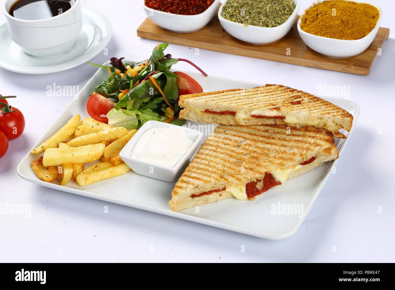 Fresh toasted panini sandwich Stock Photo - Alamy