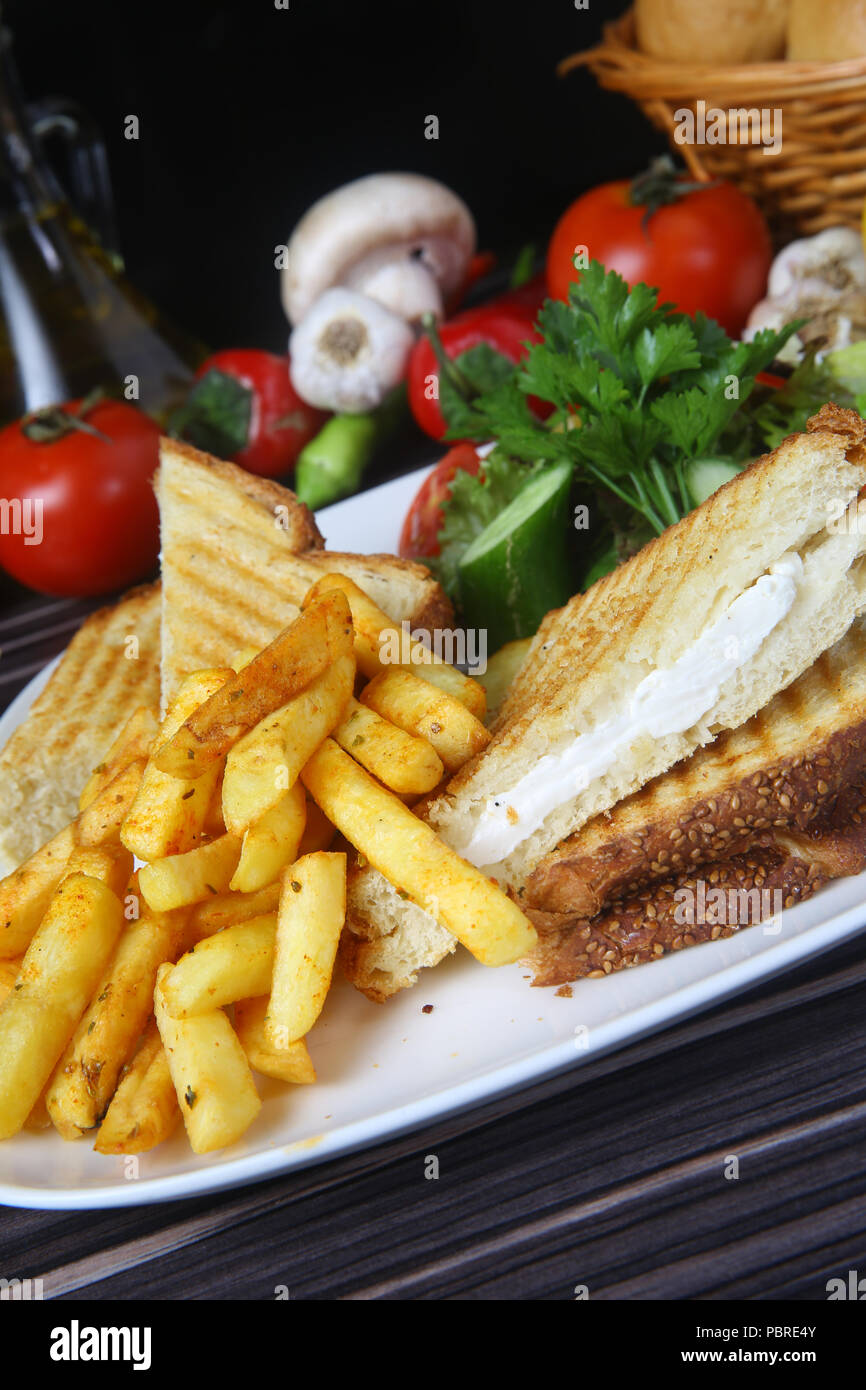 Fresh toasted panini sandwich Stock Photo - Alamy