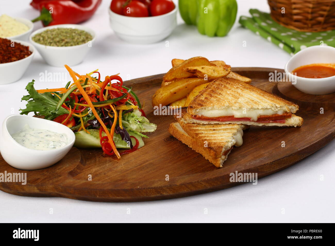 Fresh toasted panini sandwich Stock Photo - Alamy