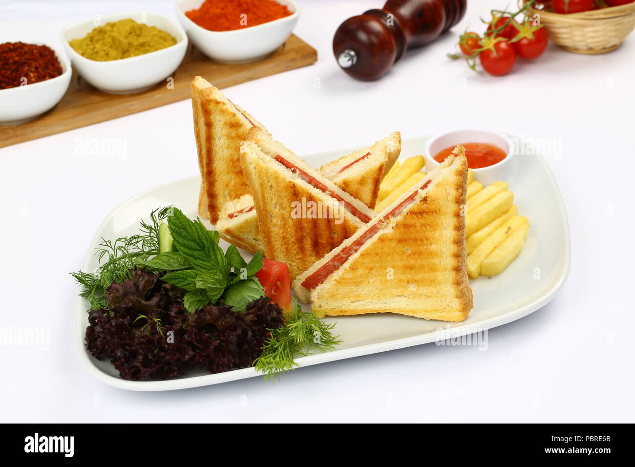 Fresh toasted panini sandwich Stock Photo - Alamy