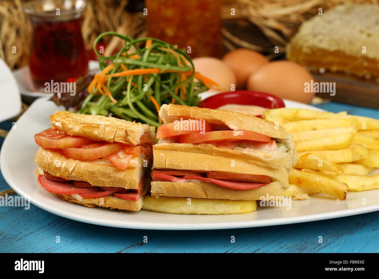 Fresh toasted panini sandwich Stock Photo - Alamy