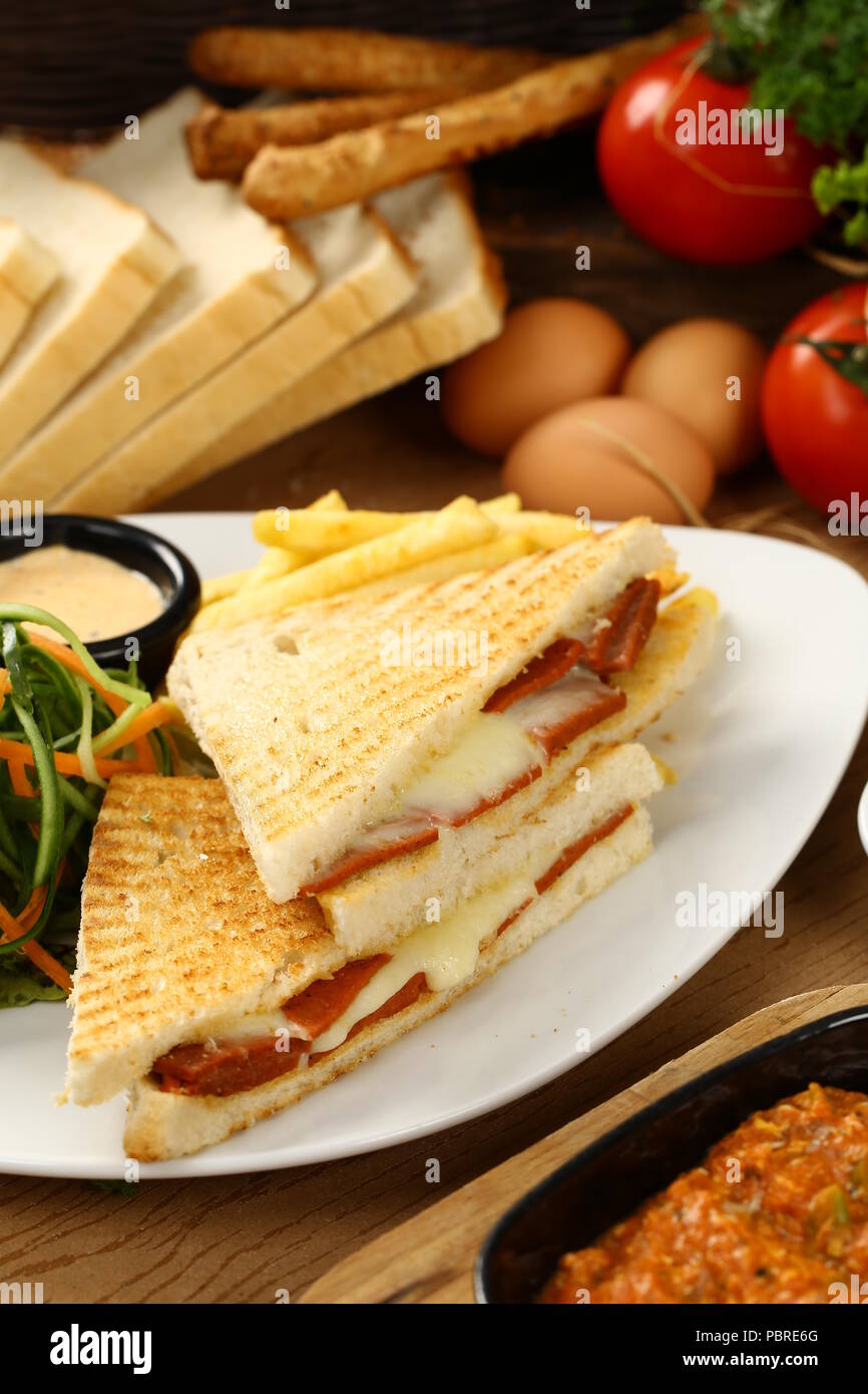 Fresh toasted panini sandwich Stock Photo - Alamy