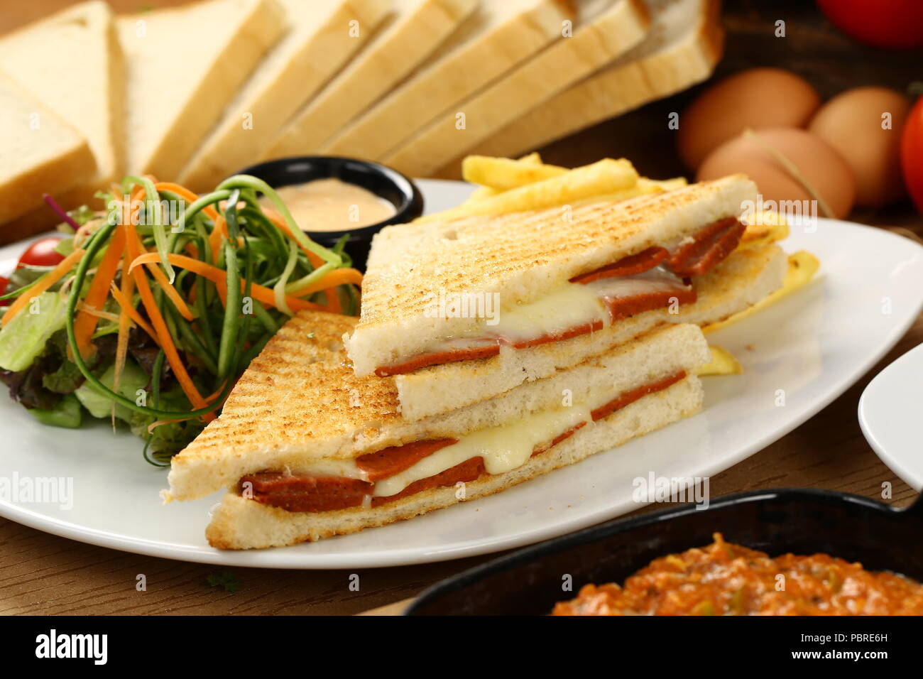 Fresh toasted panini sandwich Stock Photo - Alamy