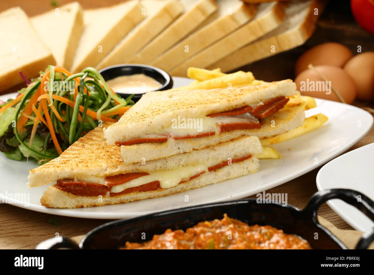 Fresh toasted panini sandwich Stock Photo - Alamy