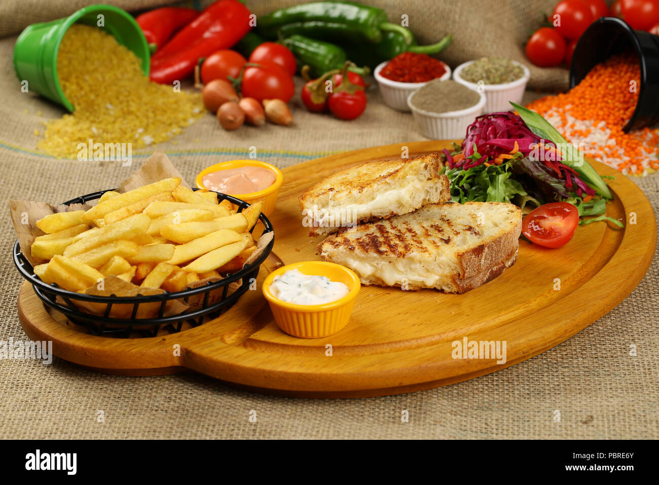 Fresh toasted panini sandwich Stock Photo - Alamy