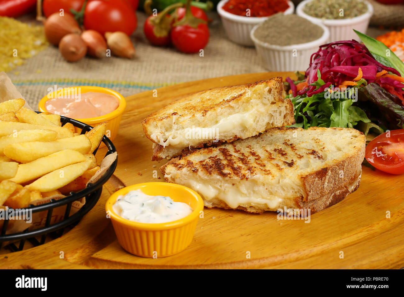 Fresh toasted panini sandwich Stock Photo - Alamy