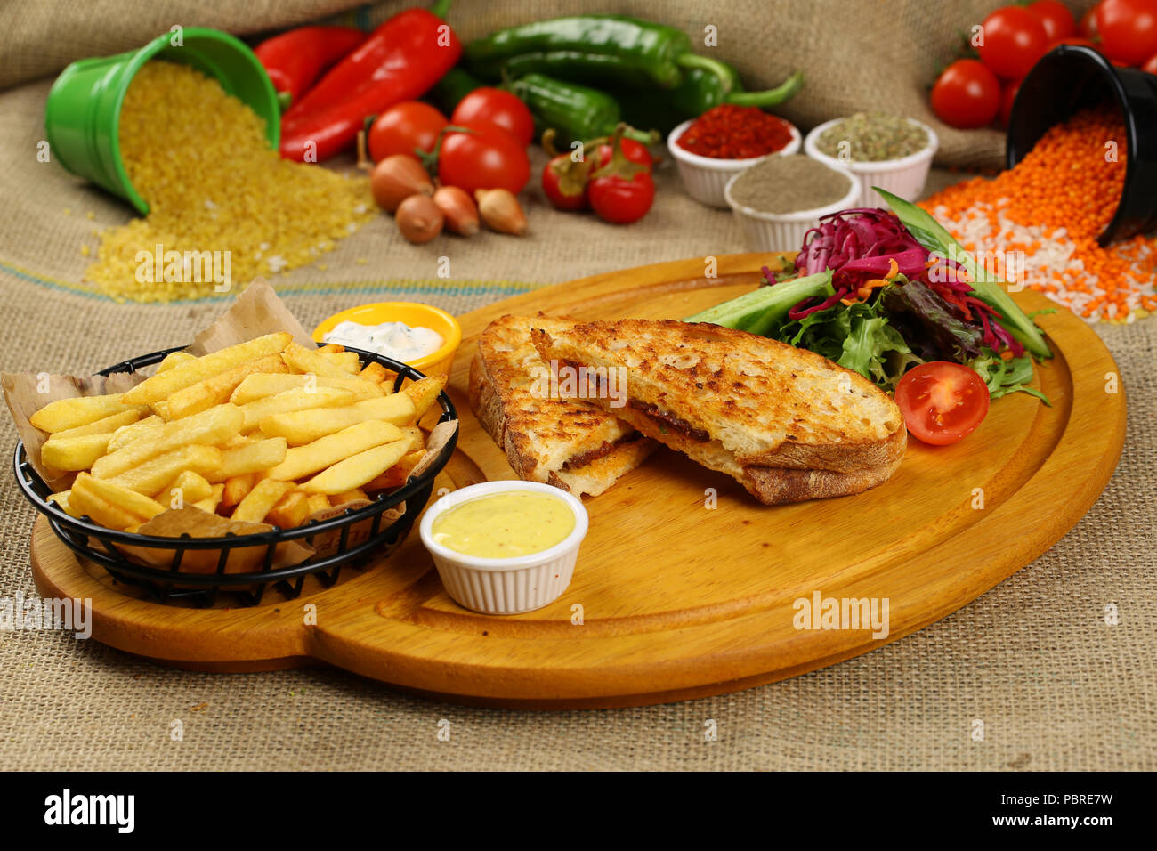 Fresh toasted panini sandwich Stock Photo - Alamy