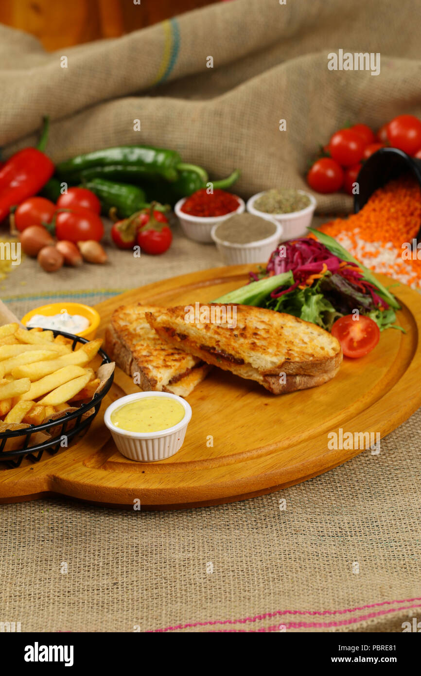 Fresh toasted panini sandwich Stock Photo - Alamy