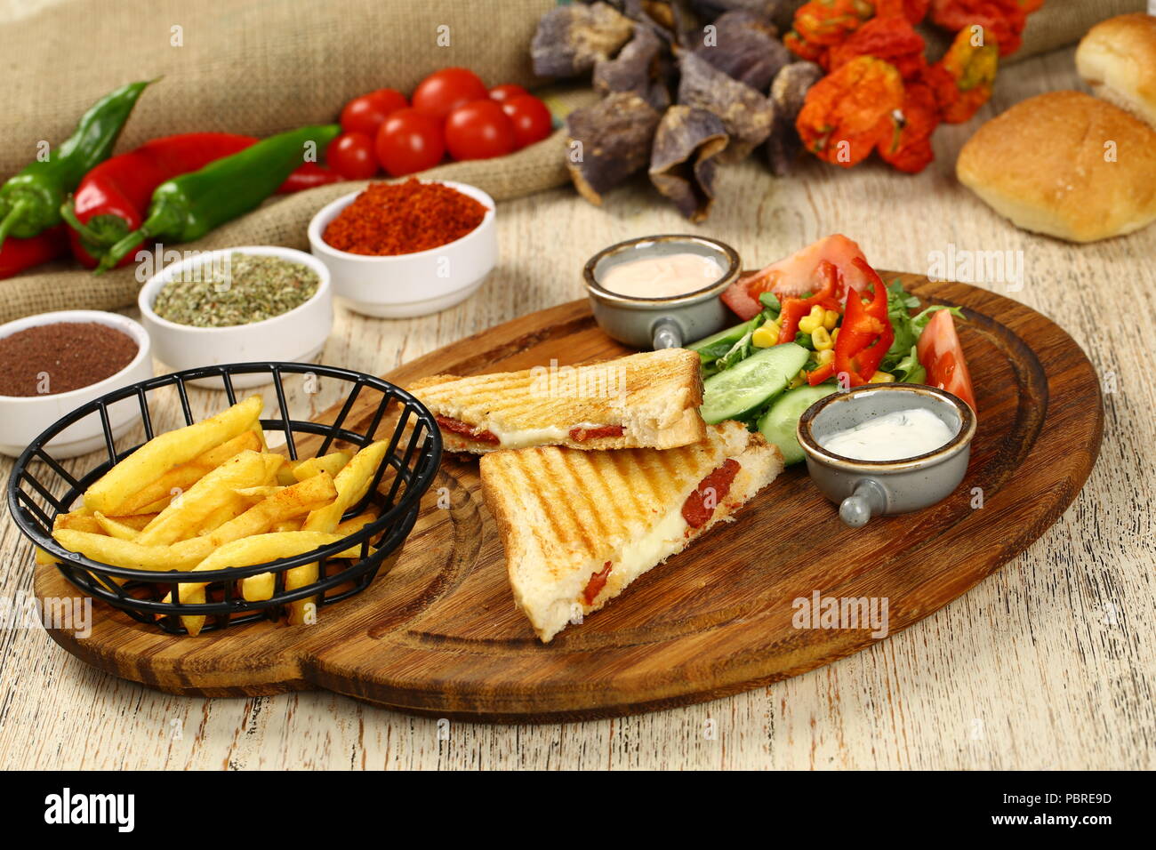 Fresh toasted panini sandwich Stock Photo - Alamy