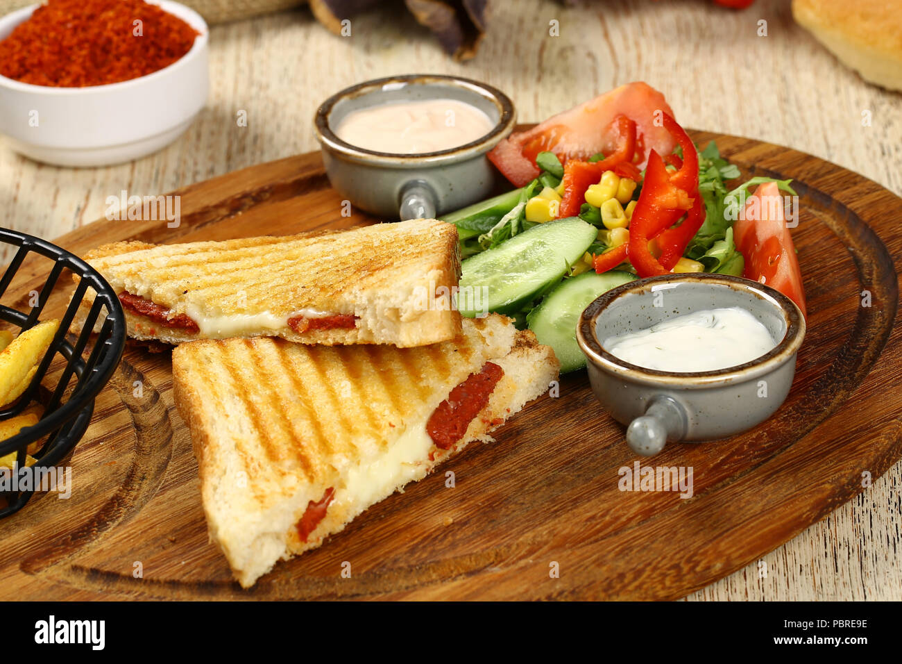 Fresh toasted panini sandwich Stock Photo - Alamy
