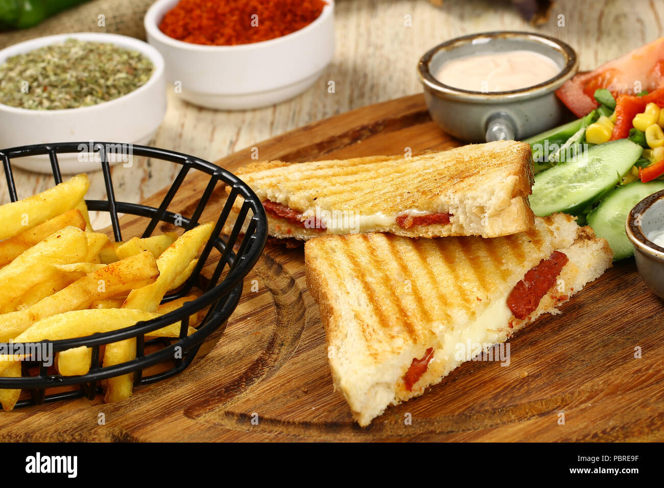 Fresh toasted panini sandwich Stock Photo - Alamy