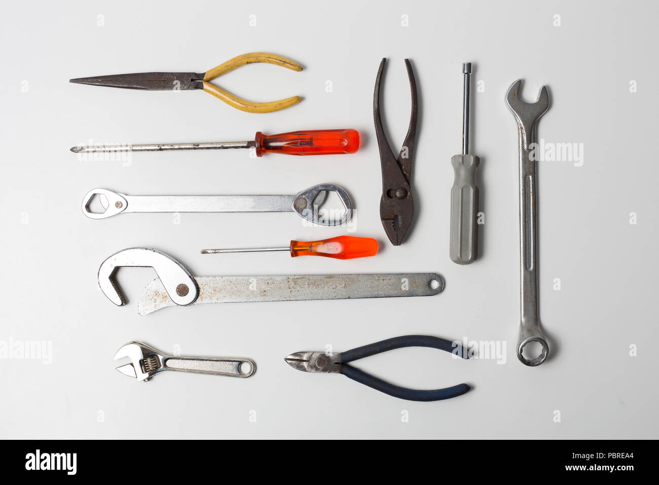 Set of Handy man tools on a white background Stock Photo - Alamy