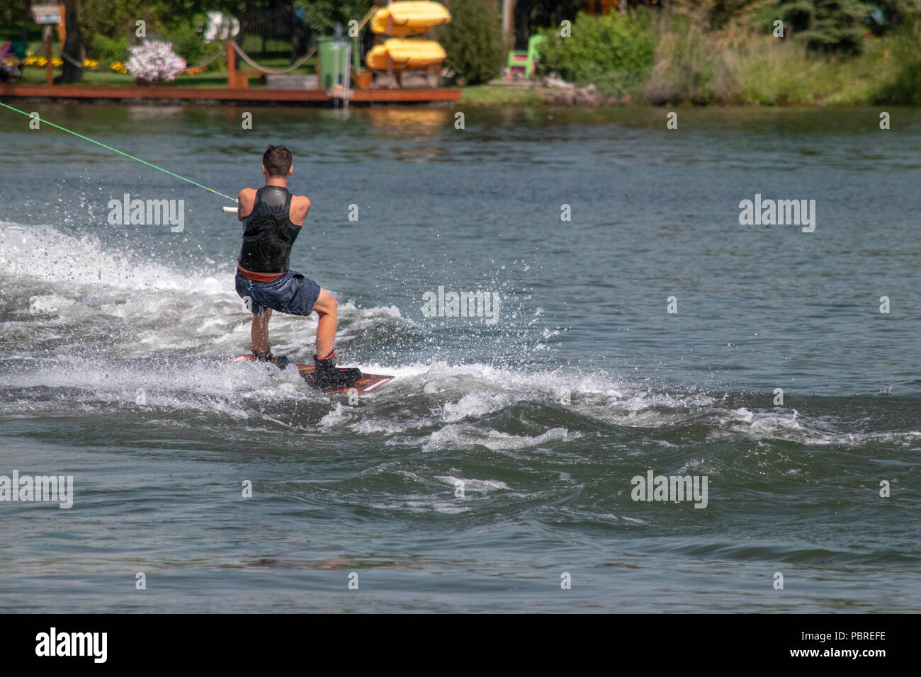 Wakerboarder at the Wakeboarding Competition on Chestermere Lake at the ...