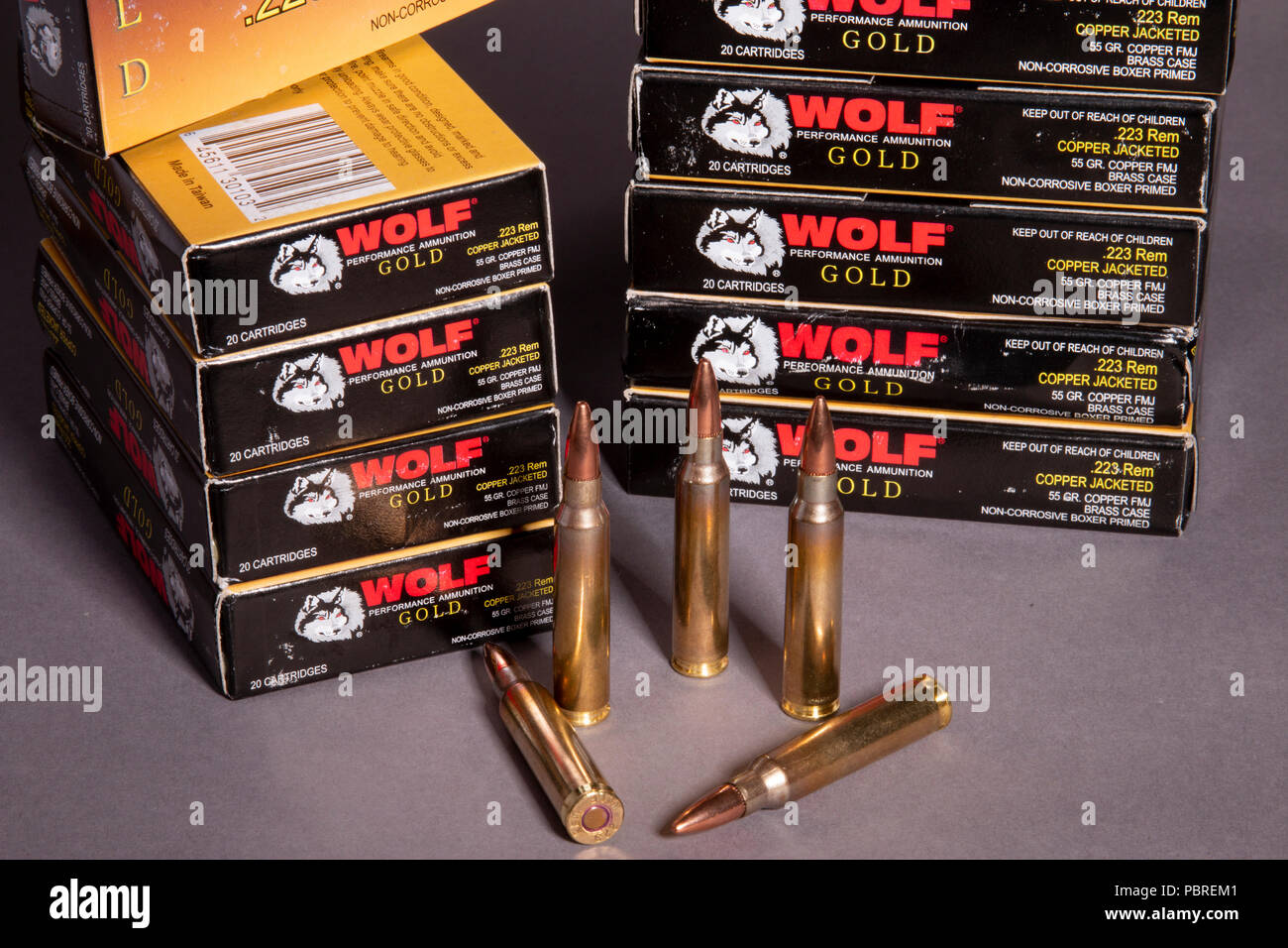 Wolf Gold .223 rem Ammunition Stock Photo - Alamy
