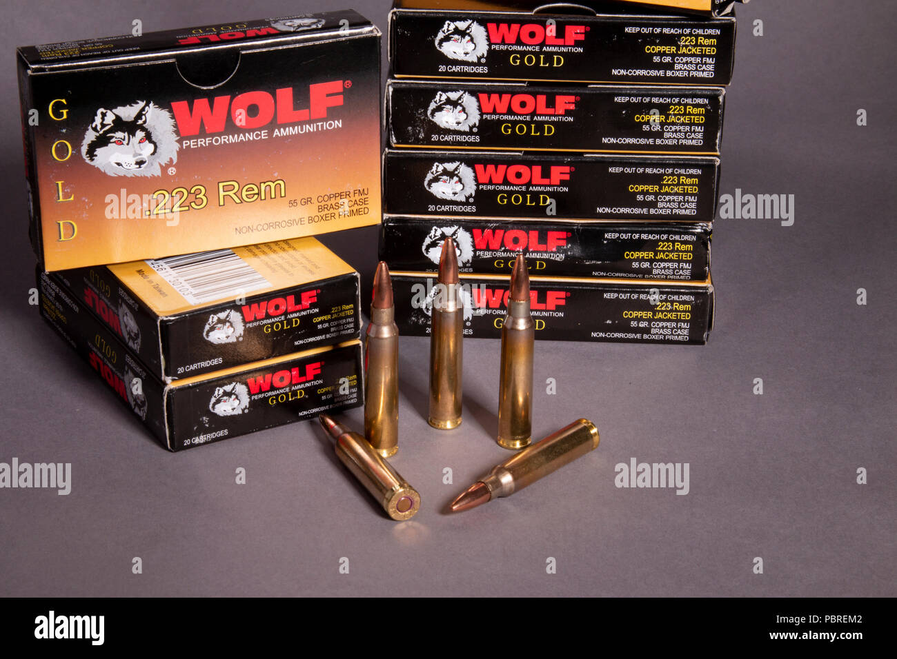 Wolf Gold .223 rem Ammunition Stock Photo - Alamy