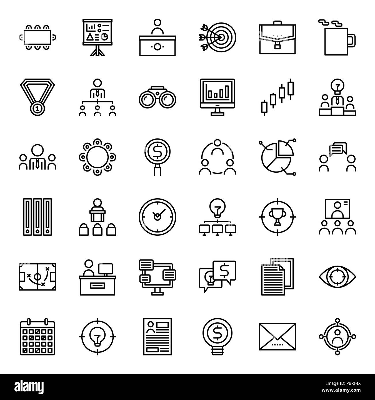 business outline icon, isolated on white background Stock Vector Image ...