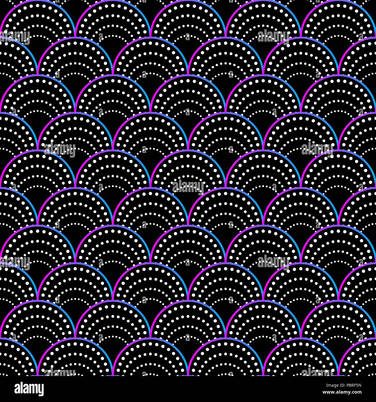 Mermaid tail pattern, seamless pattern with circles, traditional ...