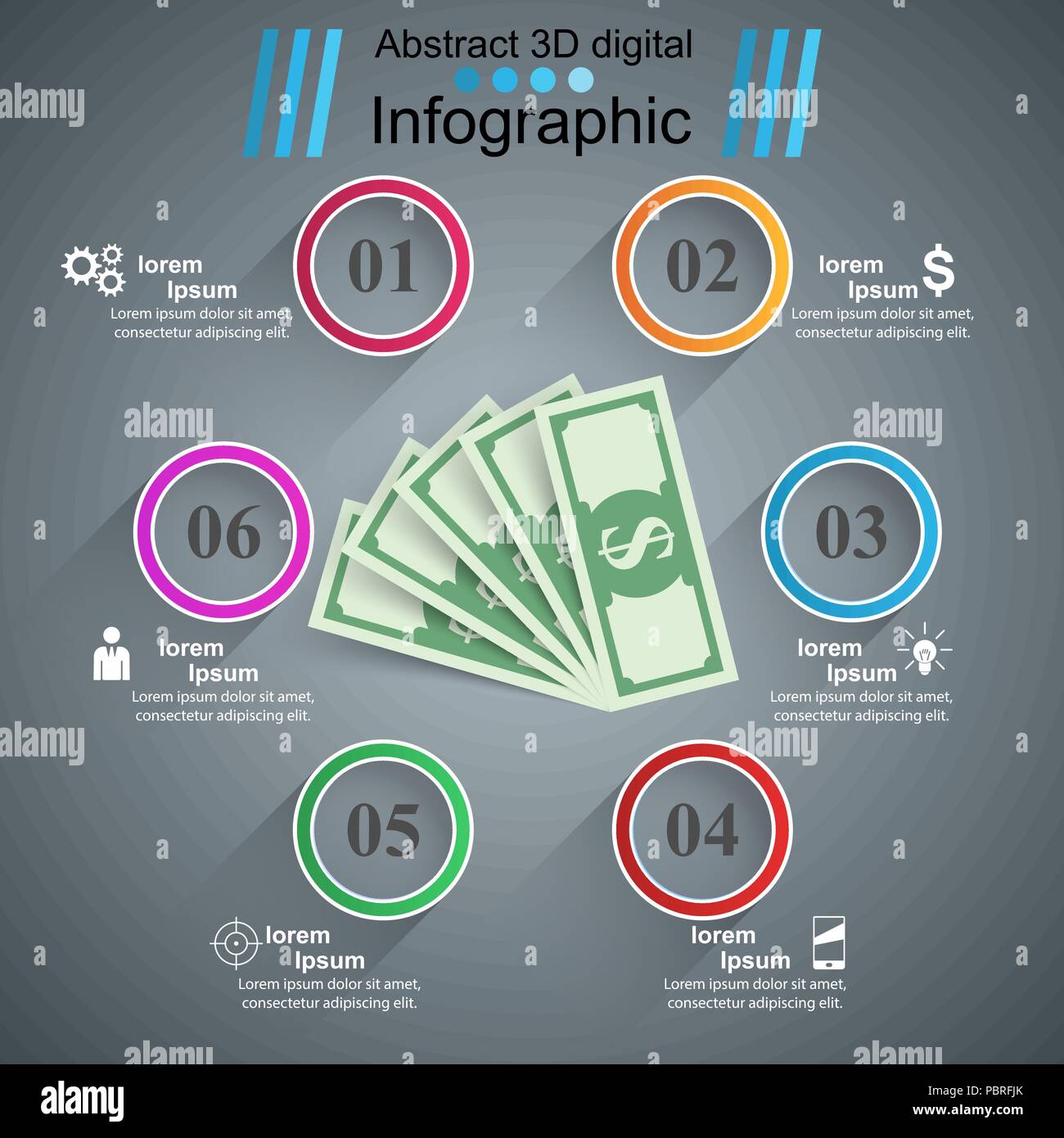 Business Infographics. Dollar, Money icon Stock Vector Image & Art - Alamy