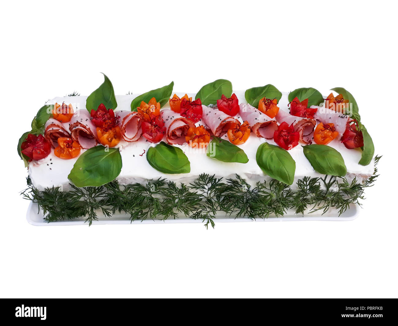 Sandwich cake with ham, isolated Stock Photo - Alamy