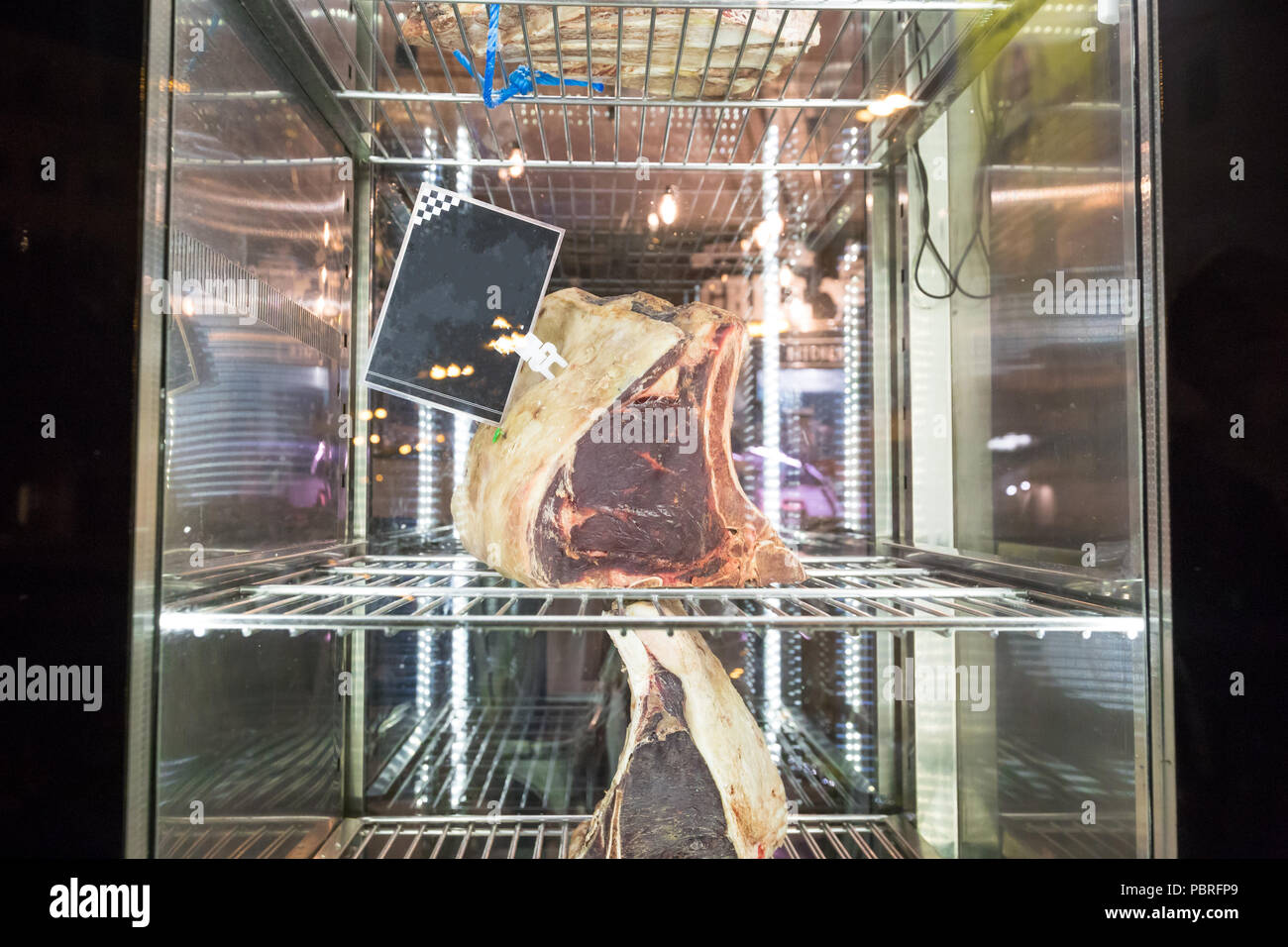 Display Of Dry Aged Meat Stock Photo - Alamy