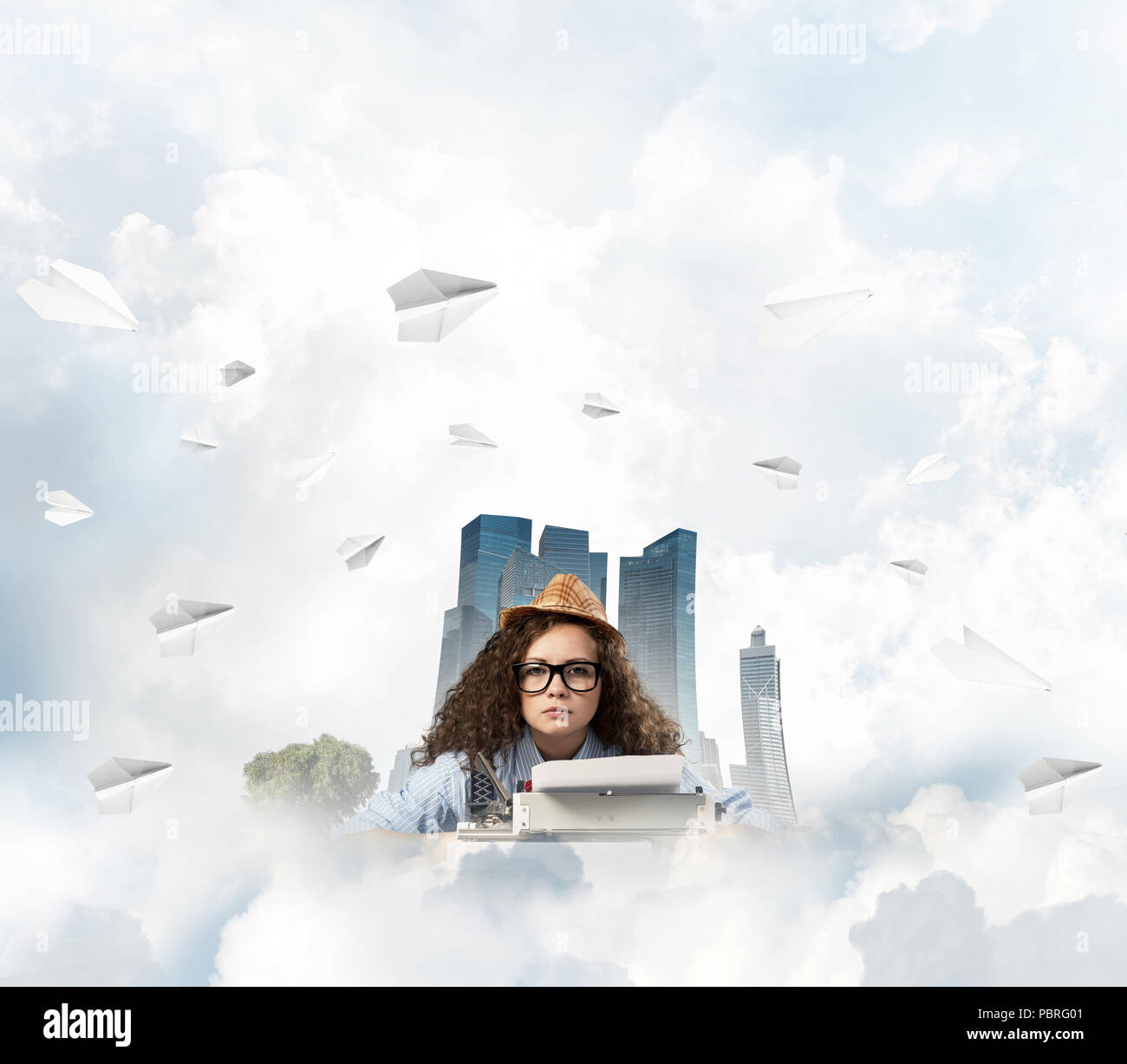 Creative inspiration of young female writer Stock Photo - Alamy