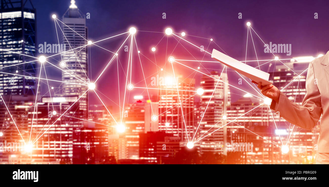 Concept of modern business networking that connect and cooperate Stock ...