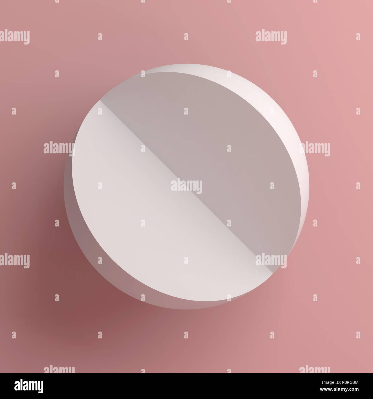 Abstract spherical white object over pink background, 3d render ...