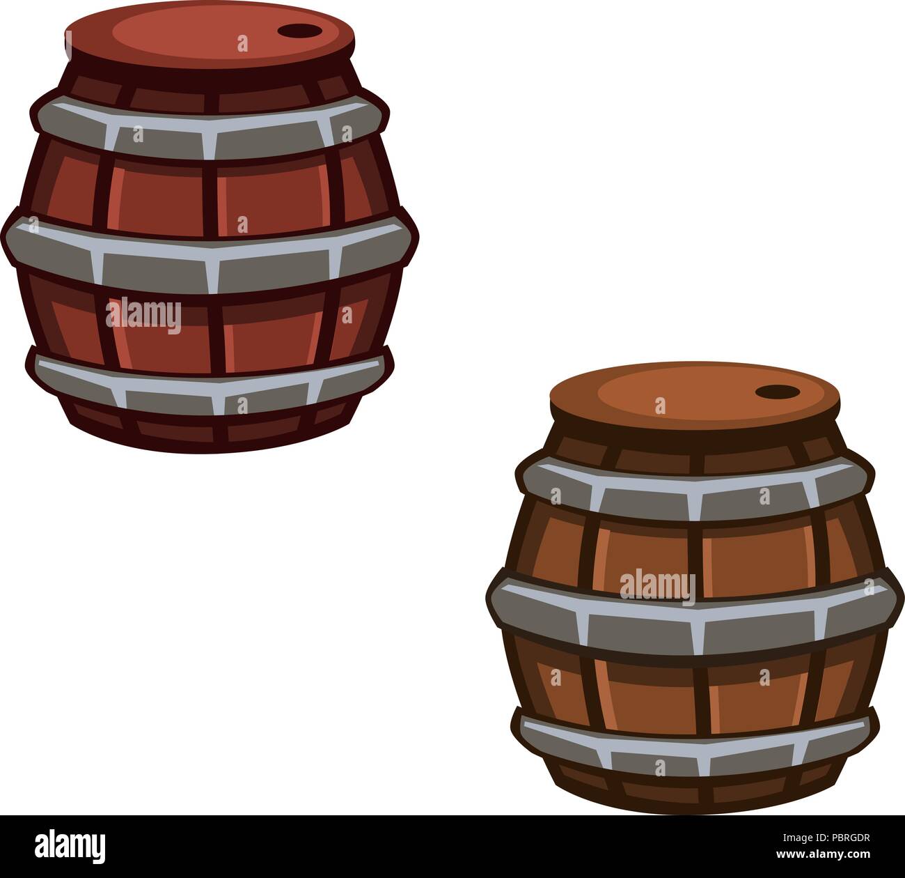 Wooden tub cartoon icon Cut Out Stock Images & Pictures - Alamy