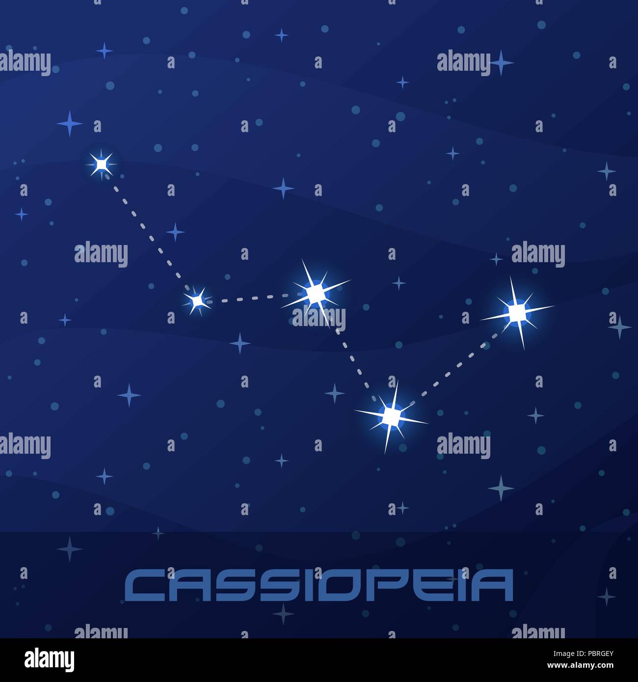 Constellation Cassiopeia Queen Night Star Sky Stock Vector Image And Art Alamy