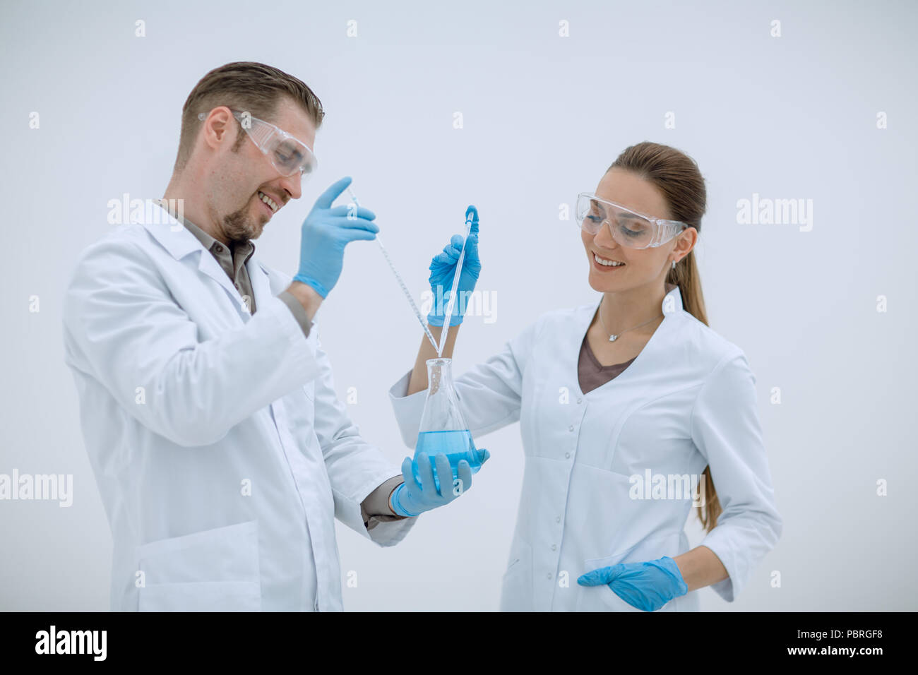 portrait of two successful biologist Stock Photo - Alamy