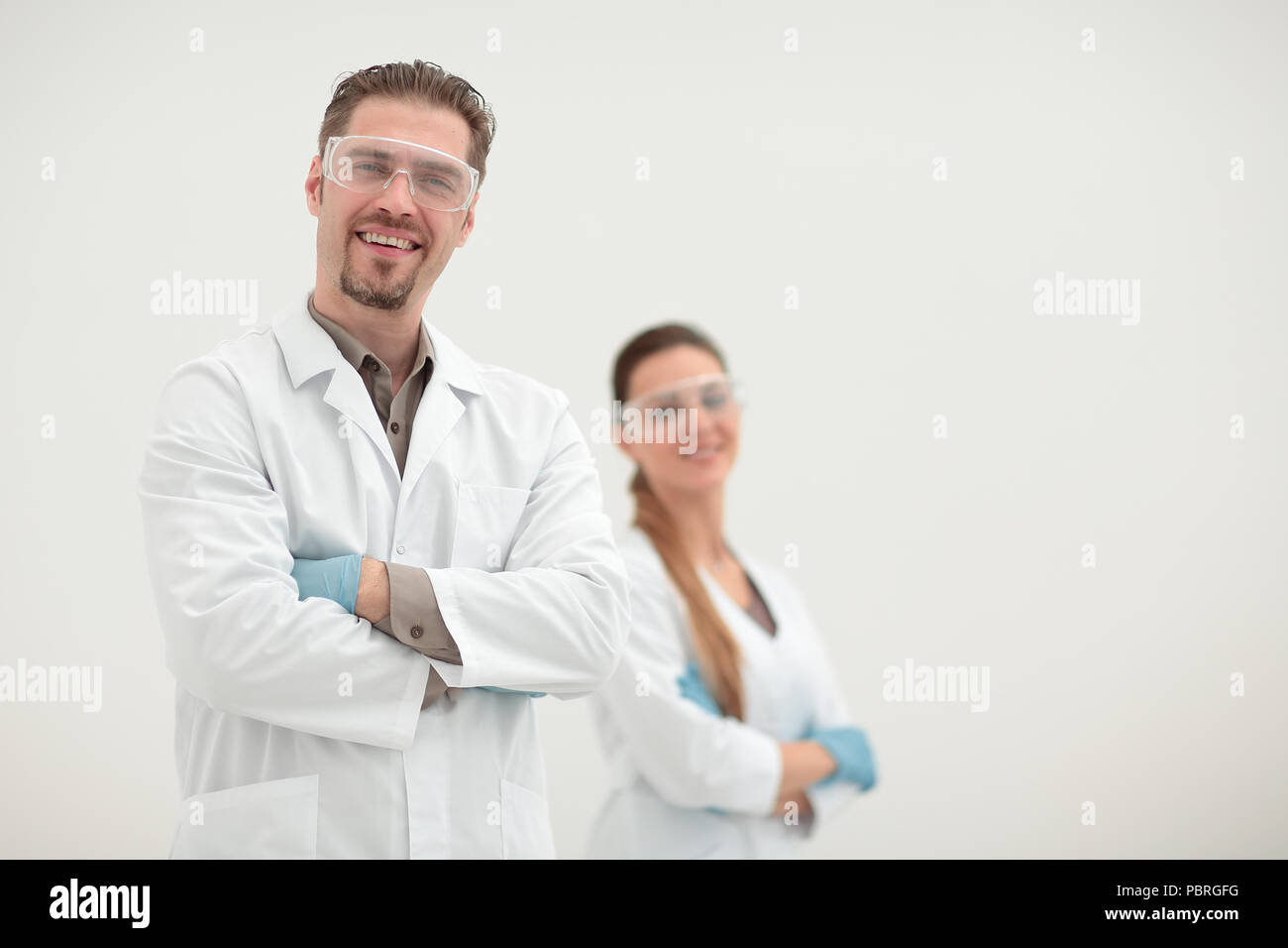 Female pharmaceutical researchers modern laboratory hi-res stock ...