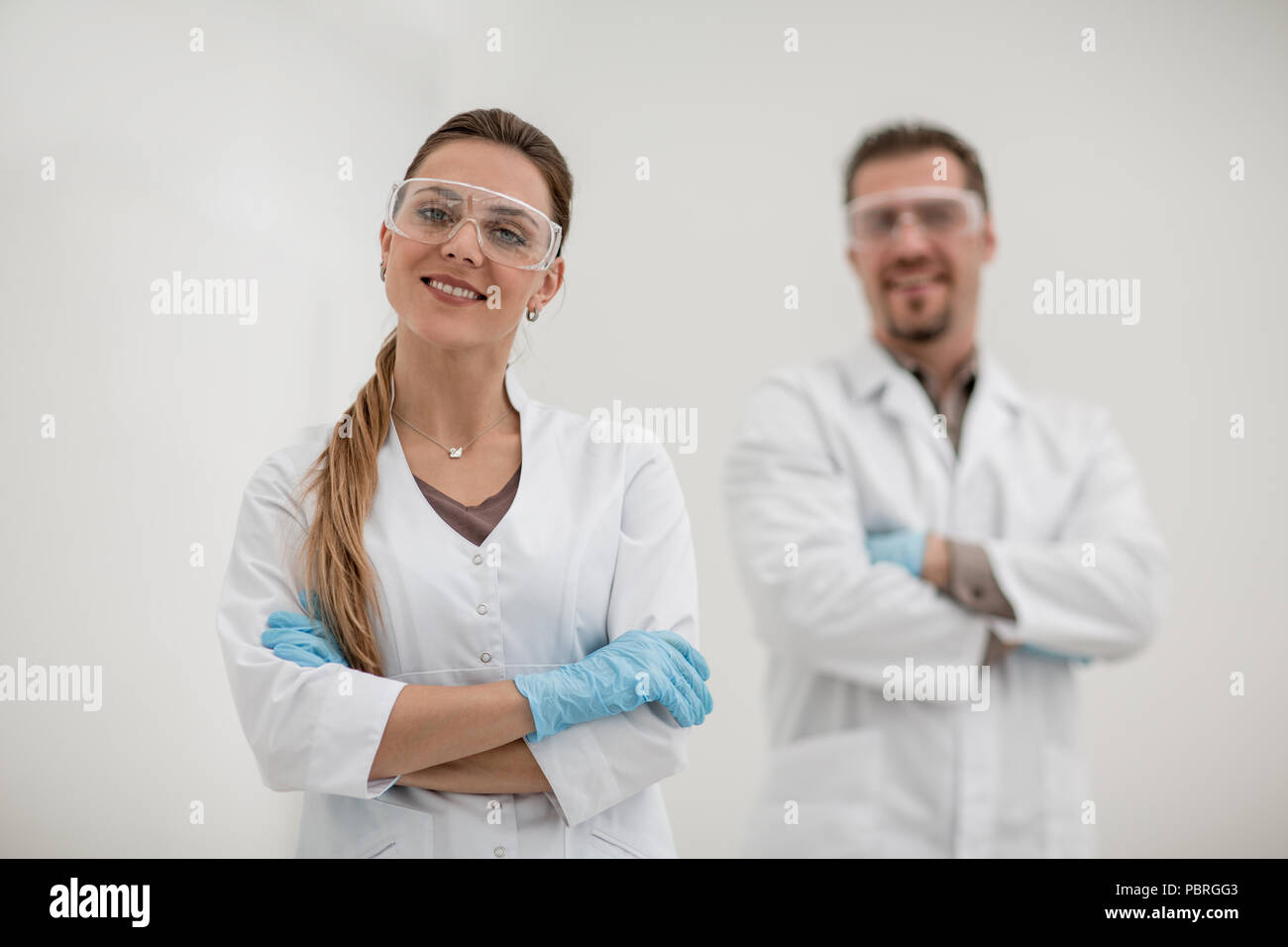 two modern young scientists Stock Photo - Alamy