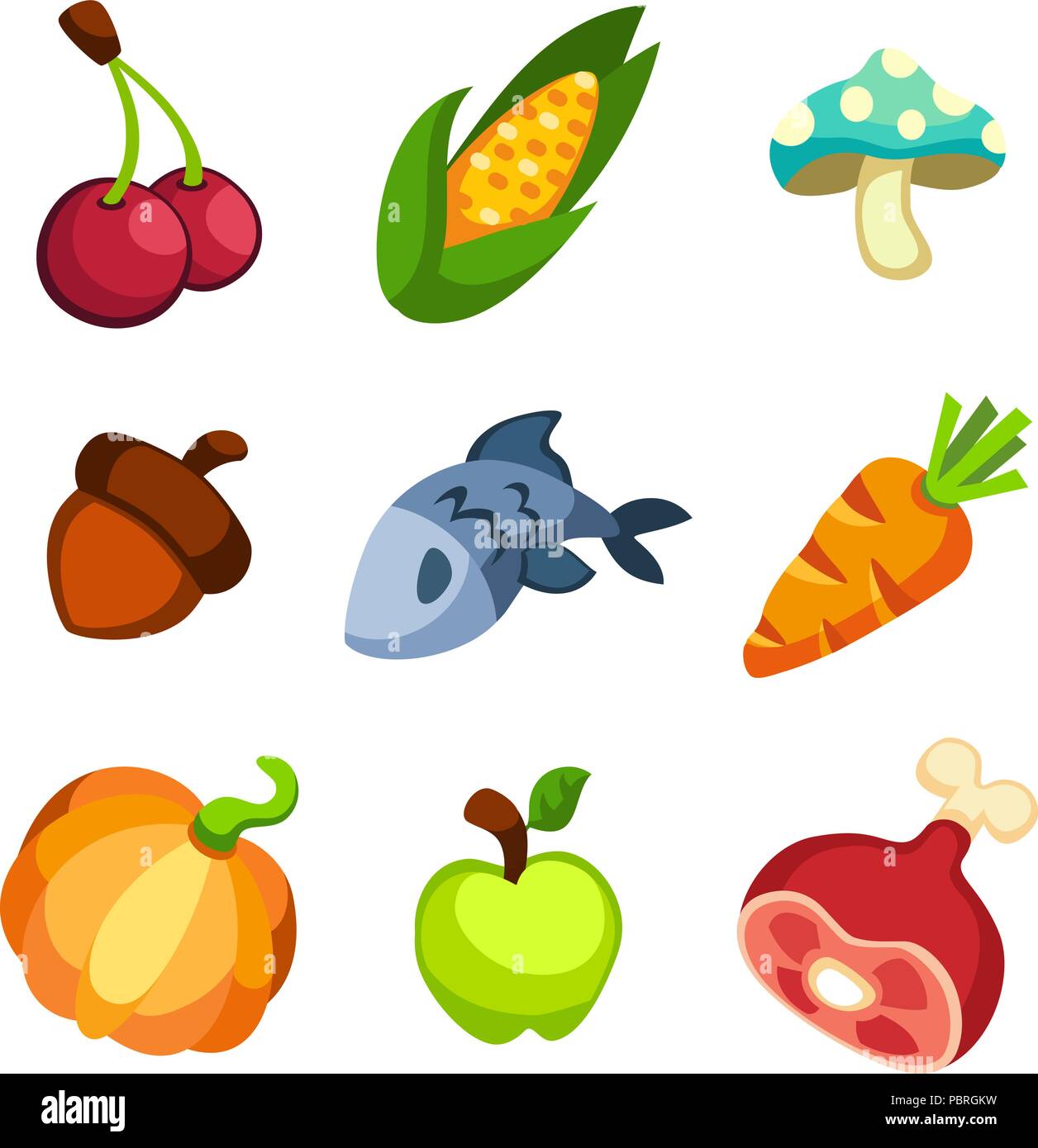 Set of cartoon food icons Stock Vector Image & Art - Alamy
