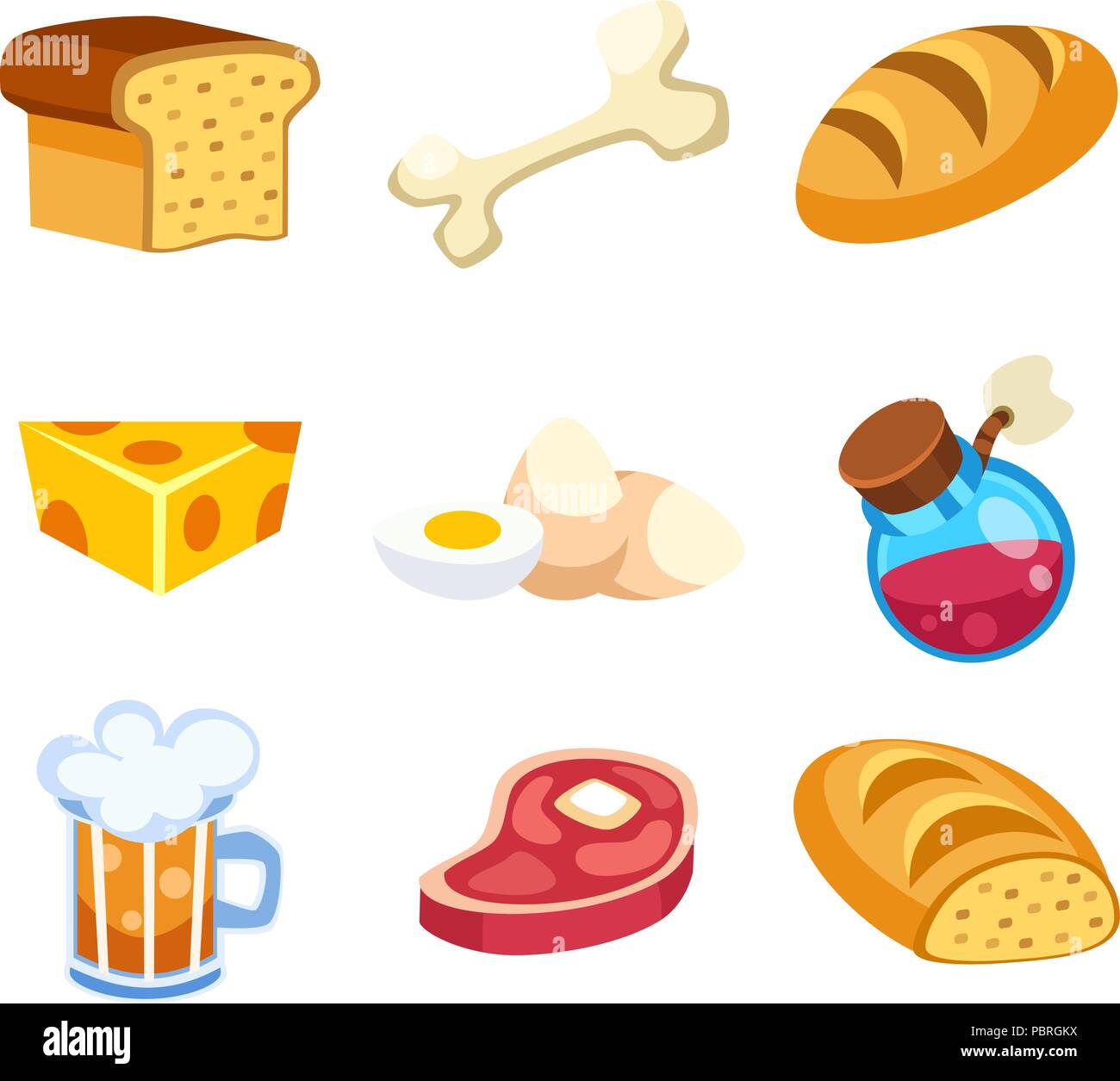 Set of cartoon food icons Stock Vector Image & Art - Alamy