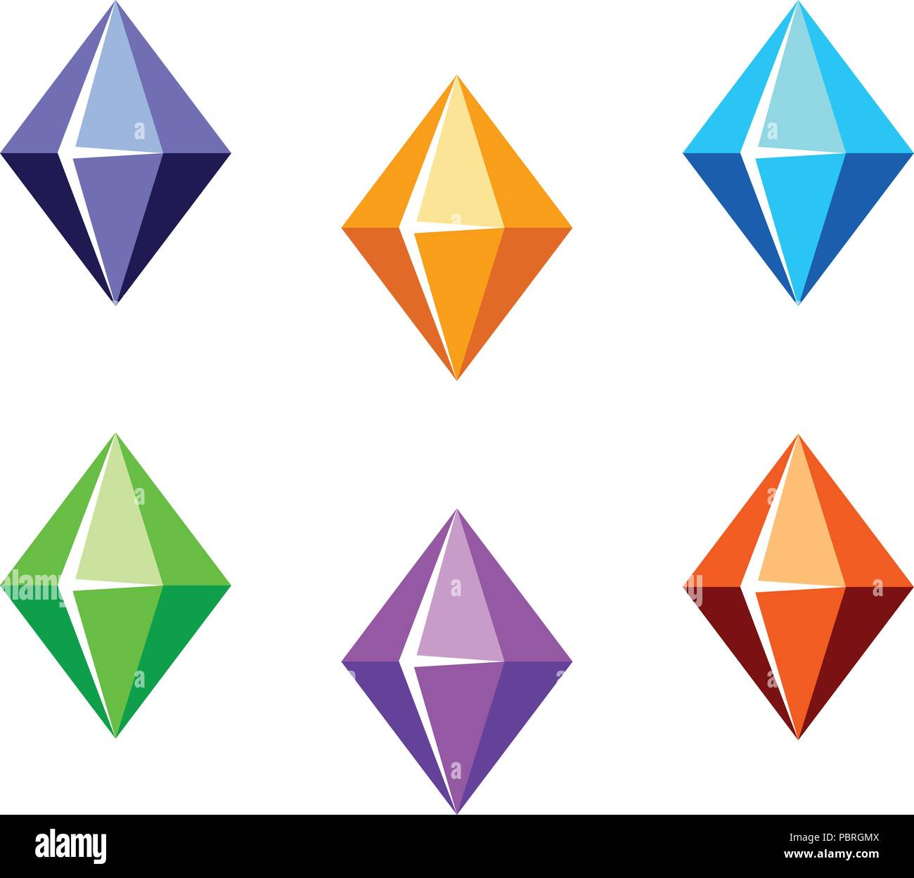 Diamond set in different Stock Vector Images - Alamy