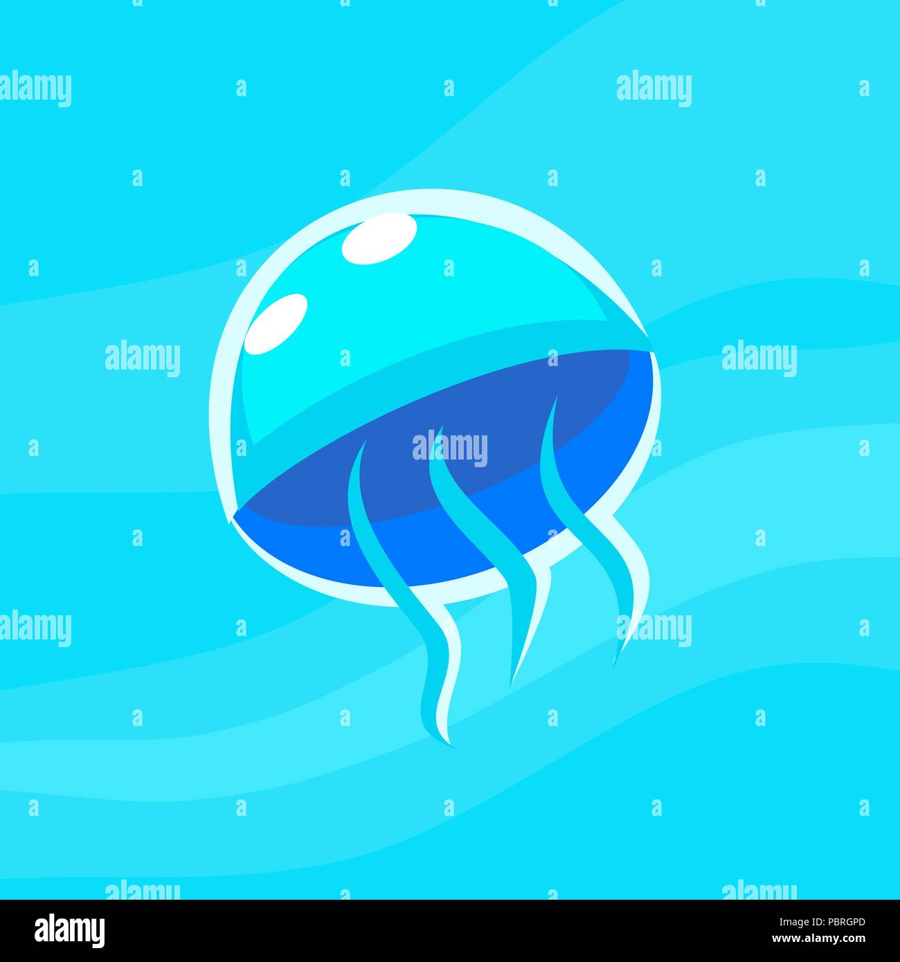 Cartoon vector jellyfish character Stock Vector Image & Art - Alamy