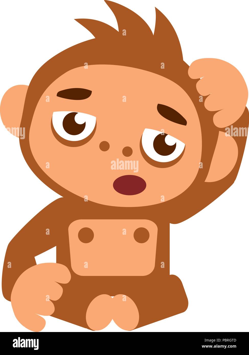 Cartoon sitting monkey character Stock Vector Image & Art - Alamy