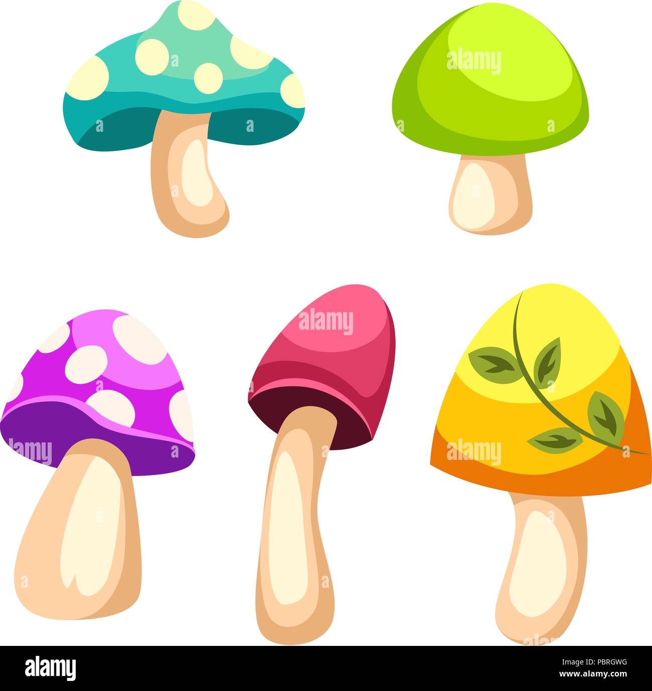 Fantasy mushrooms in cartoon Stock Vector Images - Alamy