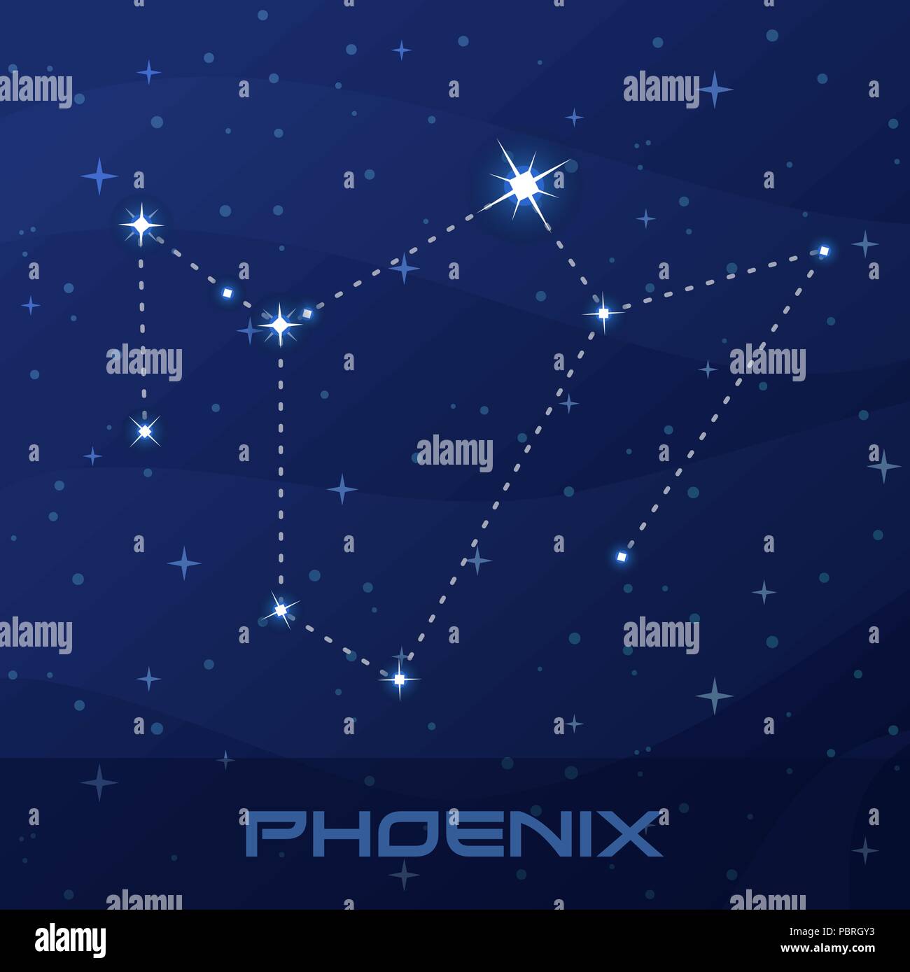Constellation Phoenix, night star sky Stock Vector Image & Art - Alamy