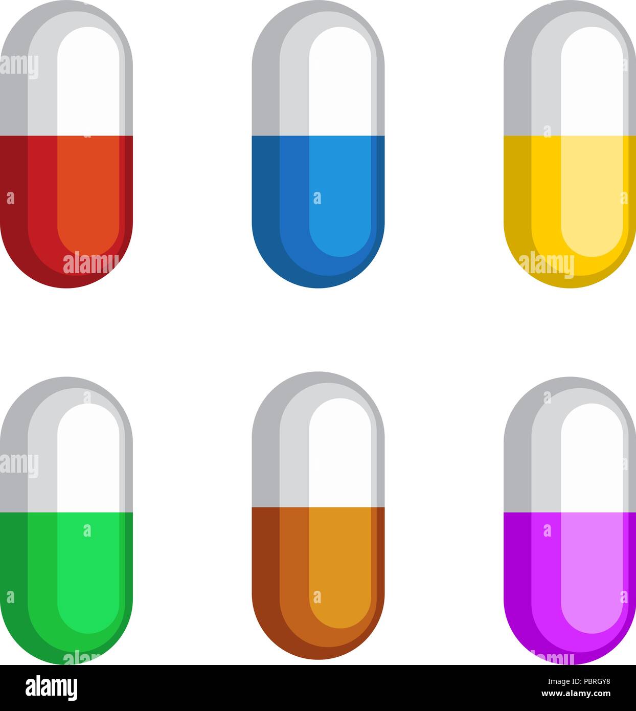 Cartoon vector pills of different colors Stock Vector Image & Art - Alamy