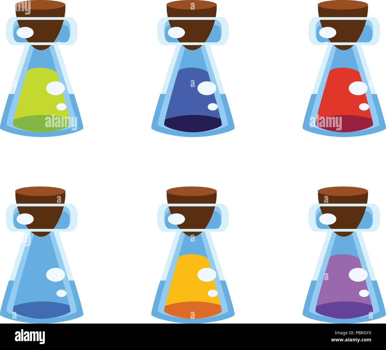 Cartoon bottles with poison in different colors Stock Vector Image ...