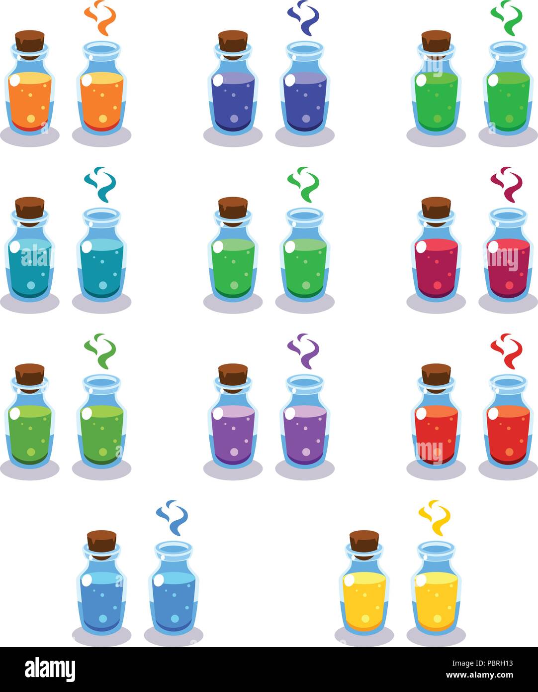 Cartoon bottles with poison in different colors Stock Vector Image ...
