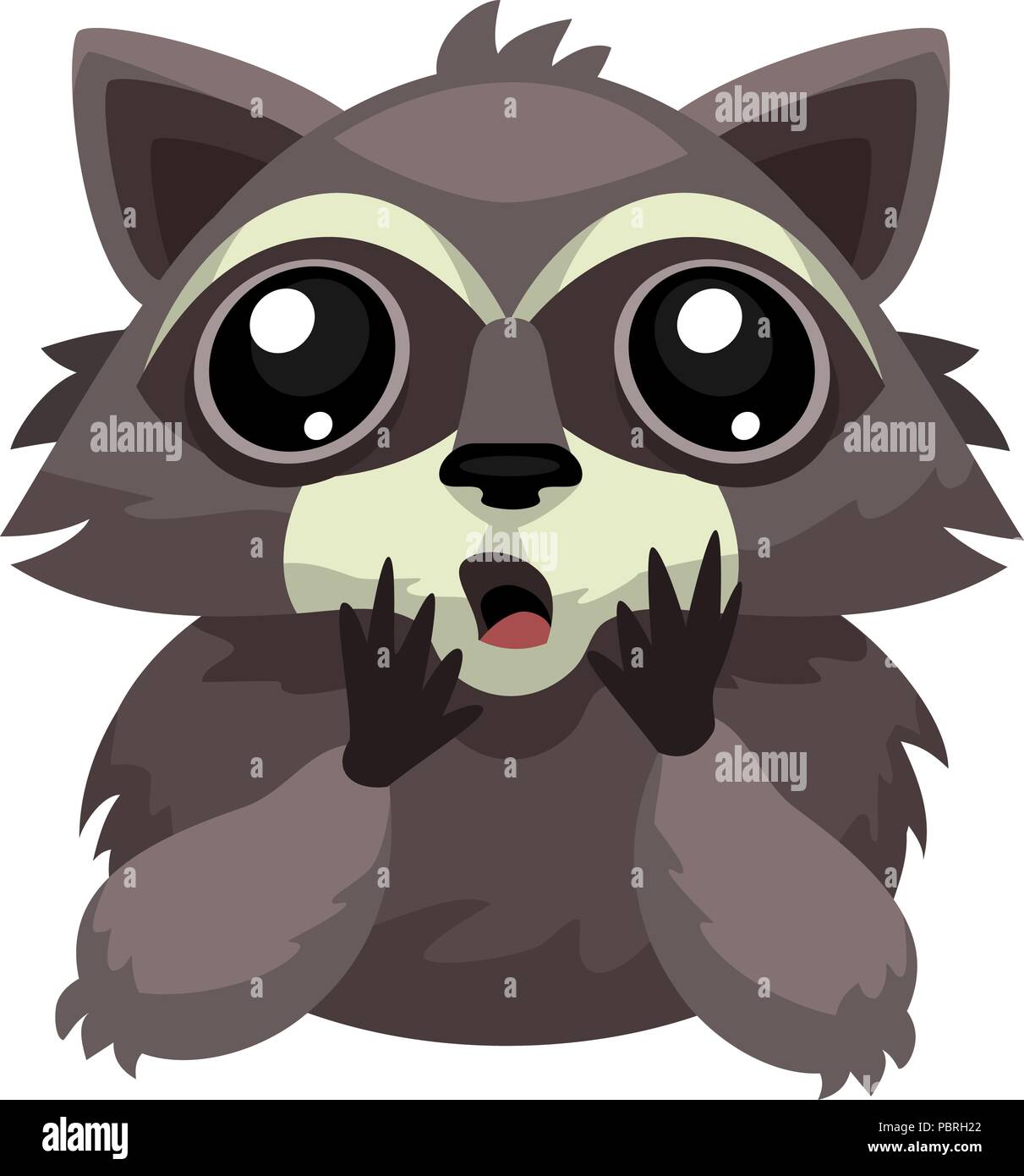 Cartoon scared, surprised raccoon character Stock Vector Image & Art ...